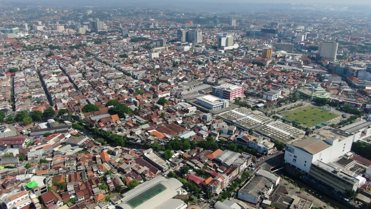 City of Semarang in high angle aerial drone view | Premium Stock Video ...