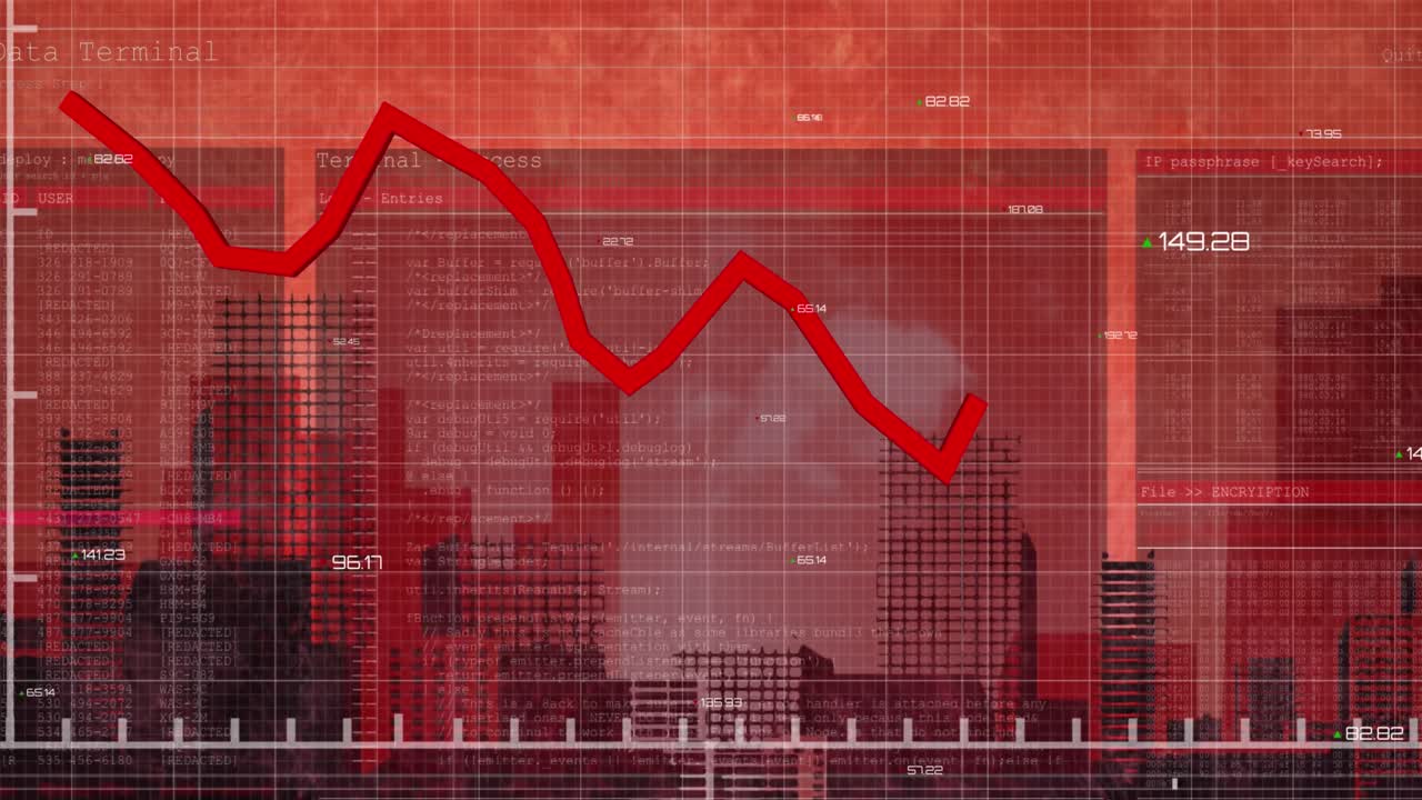 Premium Stock Video Animation Of Statistical Data Processing Over