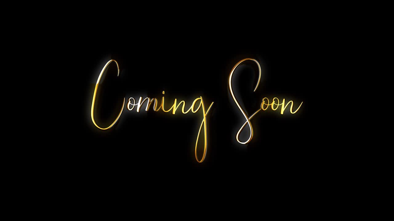 Coming Soon golden text with light motion animation element effect. 4K ...