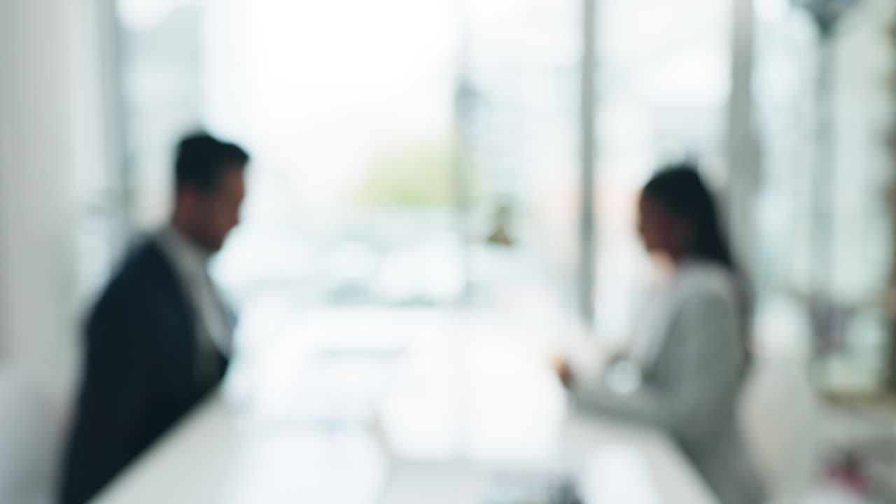 Interview, Blur And Business People Handshake Free Stock Video Footage ...