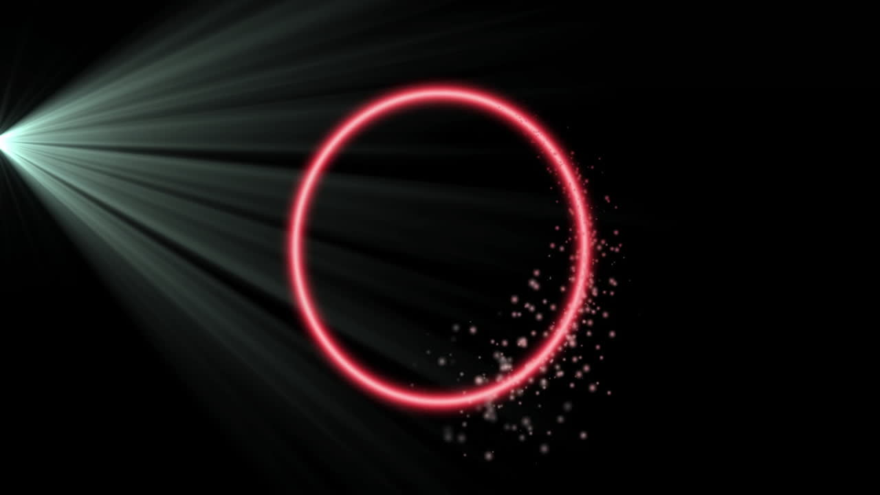 Premium stock video - Glowing red circle with particle effects, light ...