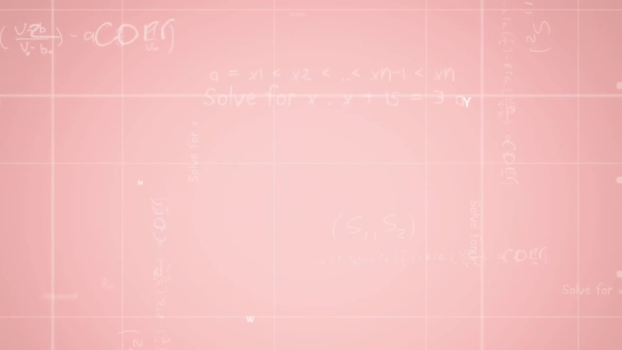 Premium stock video - Animation of mathematical equations over pink ...