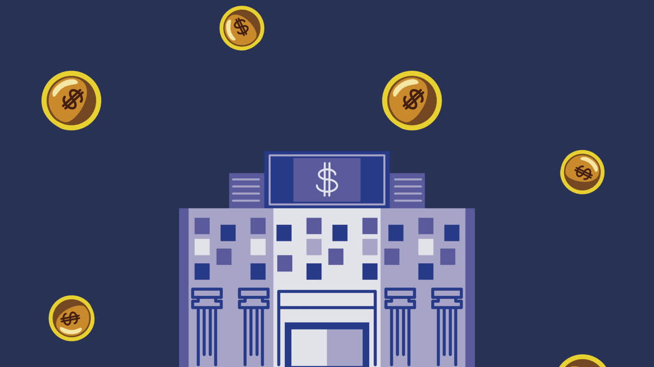 Coins money banking animation | Premium Stock Video Footage