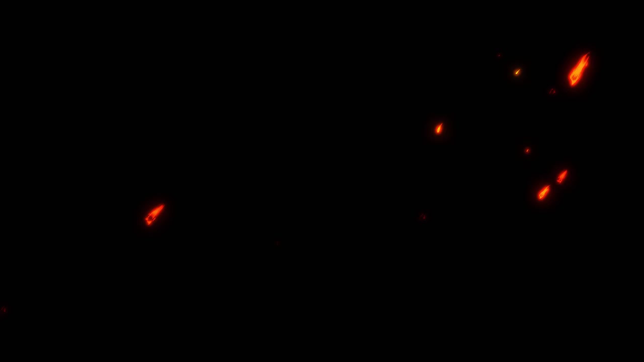 Visual Effects, VFX, Fire Rain Falling On Black Background 3D Animation ...