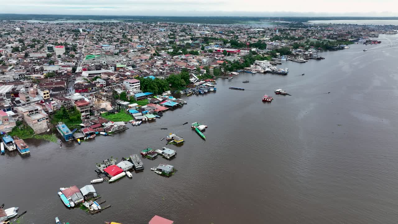 Aerial view of iquitos, peru, also known as the capital of the peruvian ...
