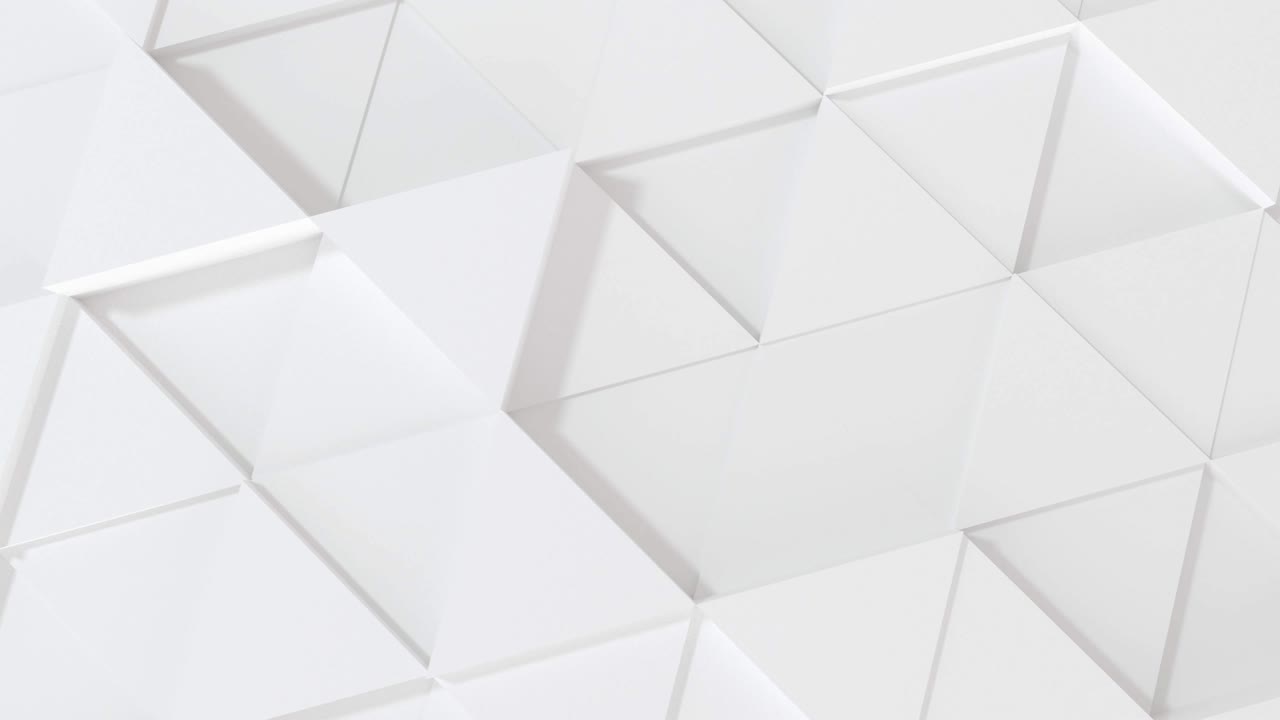 Abstract 3d geometric white triangle wall animation. 4k computer ...