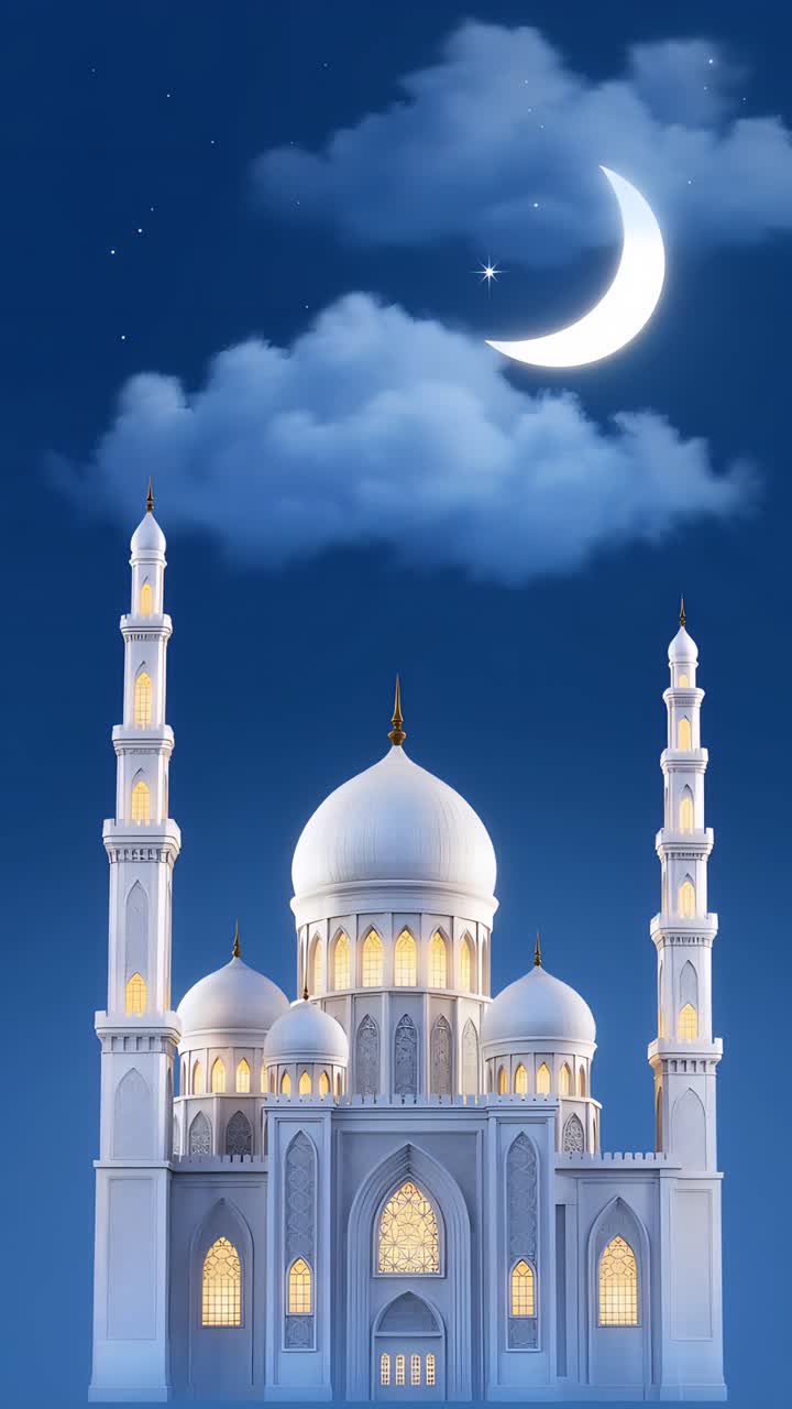 Eid al-Adha Mosque 4K Islamic Background | Premium Stock Video Footage
