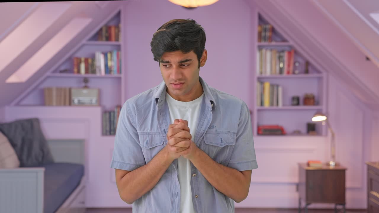 Scared Indian Boy Praying To God Free Stock Video Footage Download Clips