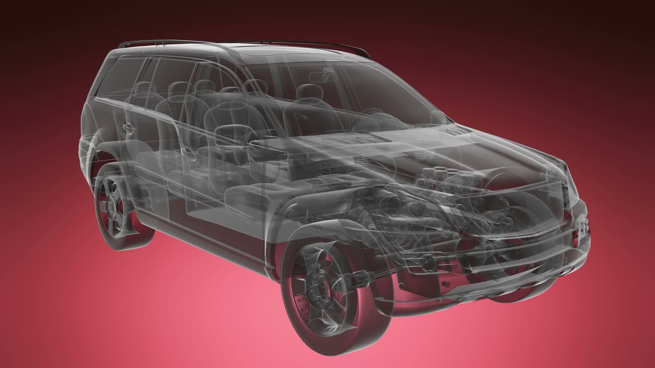 Premium stock video - Transparent car rotate