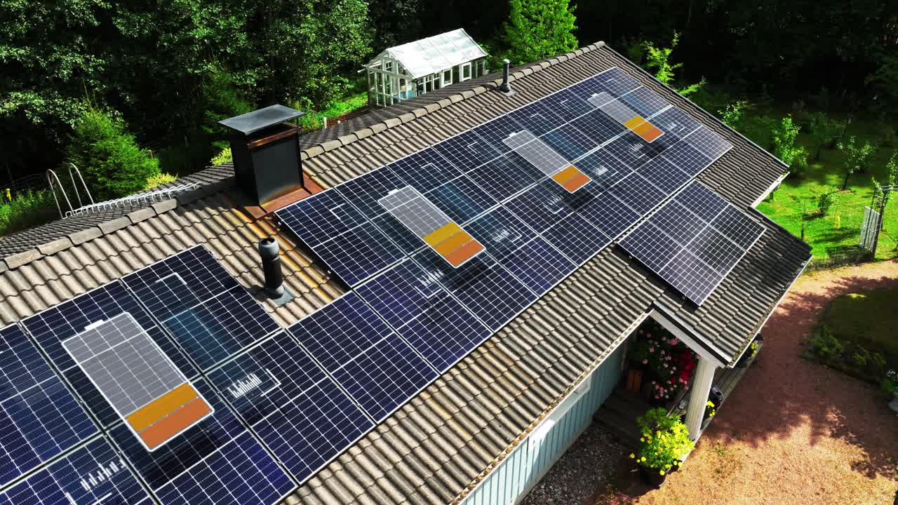 Premium stock video - Sun activating solar panels to absorb sunlight ...