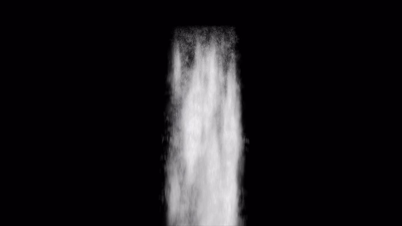 Premium stock video - A waterfall descends against a black background ...