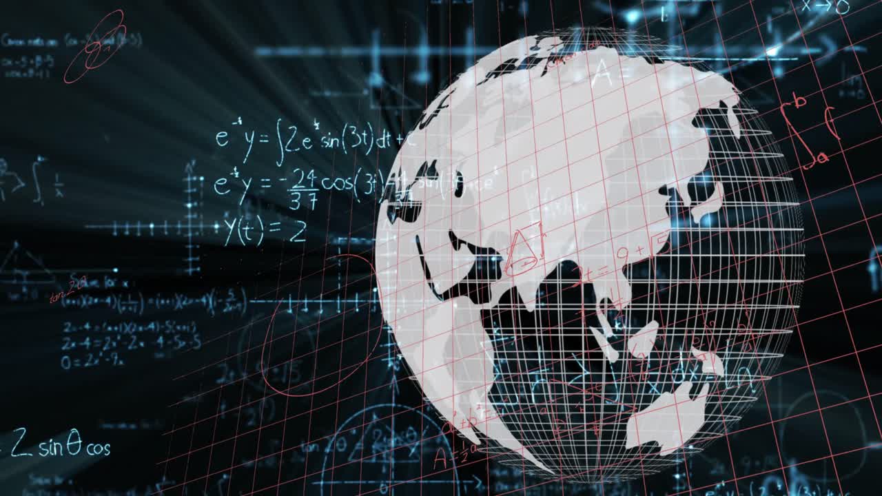 Animation Of Illuminated Mathematical Equation And Diagrams And ...