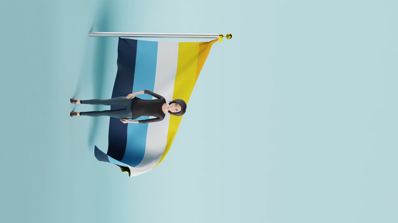Premium stock video - A vertical video of aroace pride flag against ...