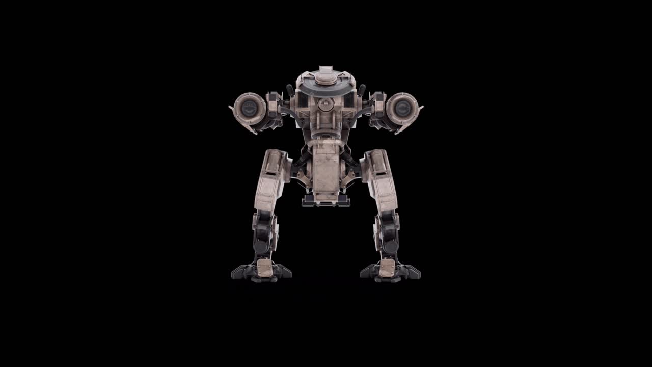 Detailed 3d model of the robot dying front back view, warrior ...
