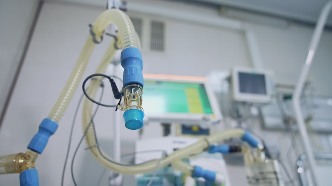 Equipment for resuscitation in hospital. Medical room with ...