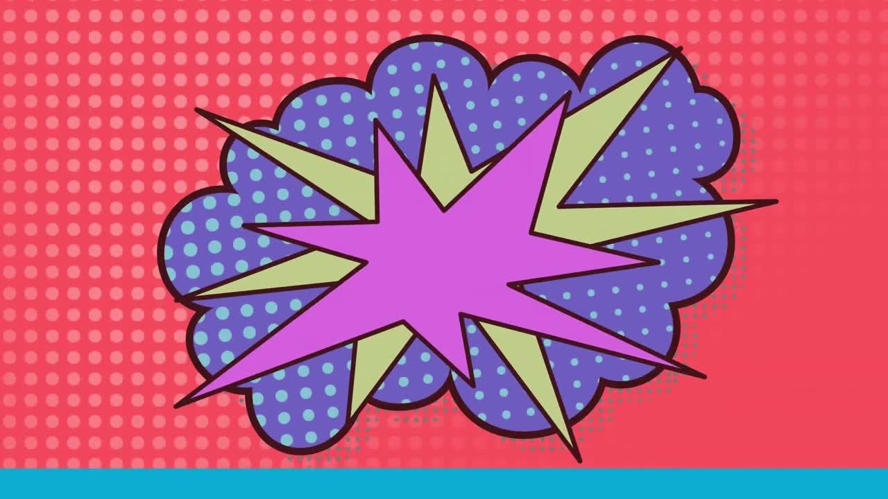 Animation Of Comic 5 Options Text Over Multiple Comic Speech Bubbles ...