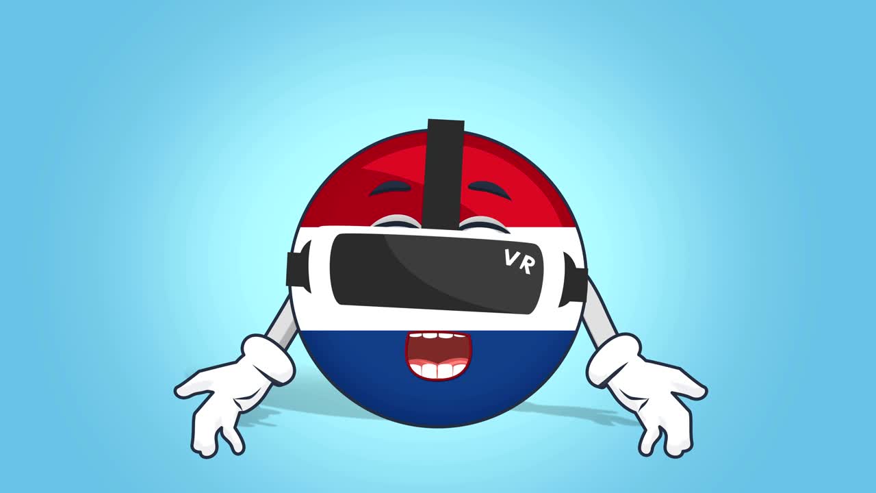 Cartoon Icon Flag Netherlands Holland Virtual Reality with Face ...