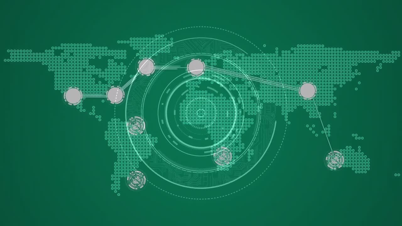 Animation of network of connections over world map | Premium Stock ...