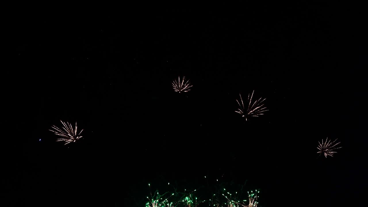 Beautiful colourful fire work display at night for celebration in ...