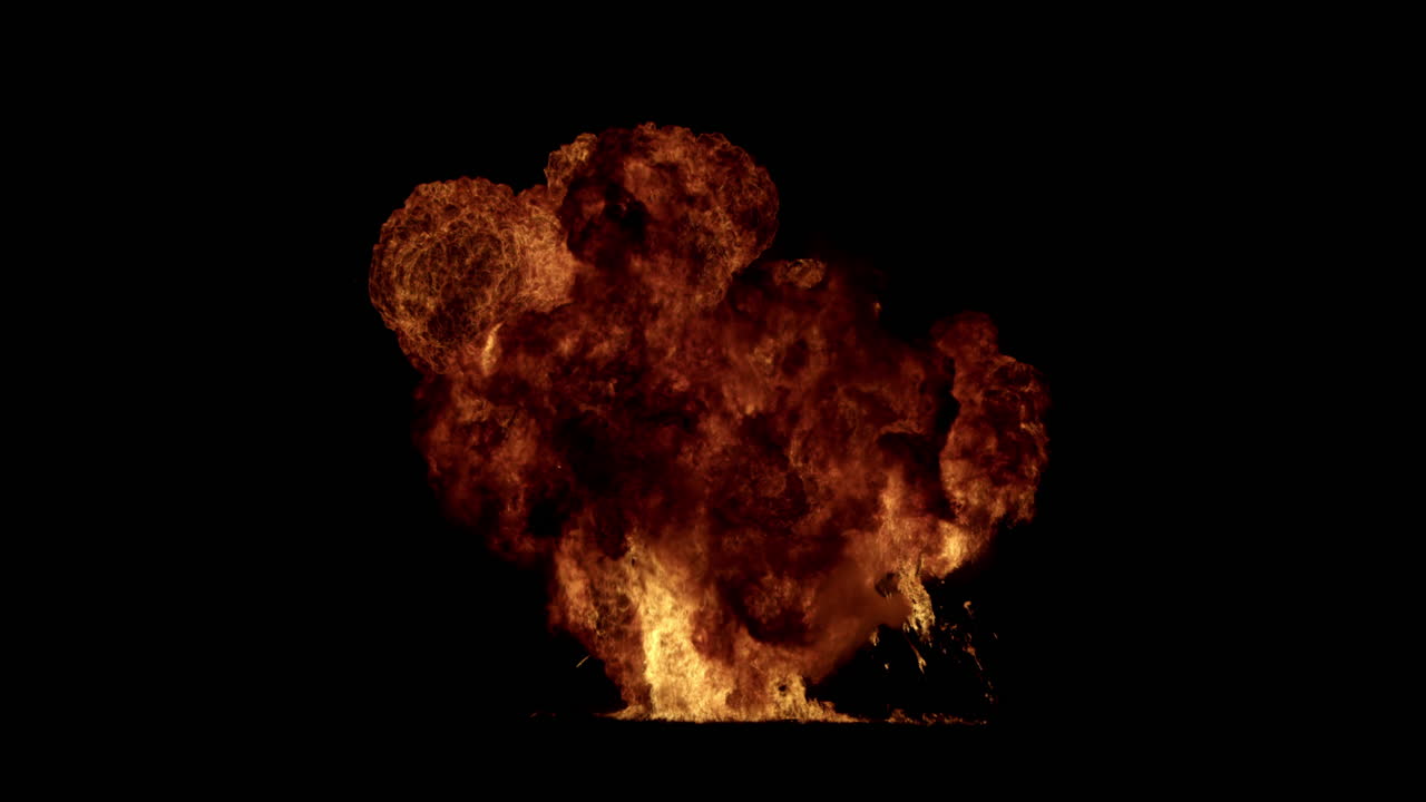 Premium stock video - Big fire explosion on dark background, vfx effect ...