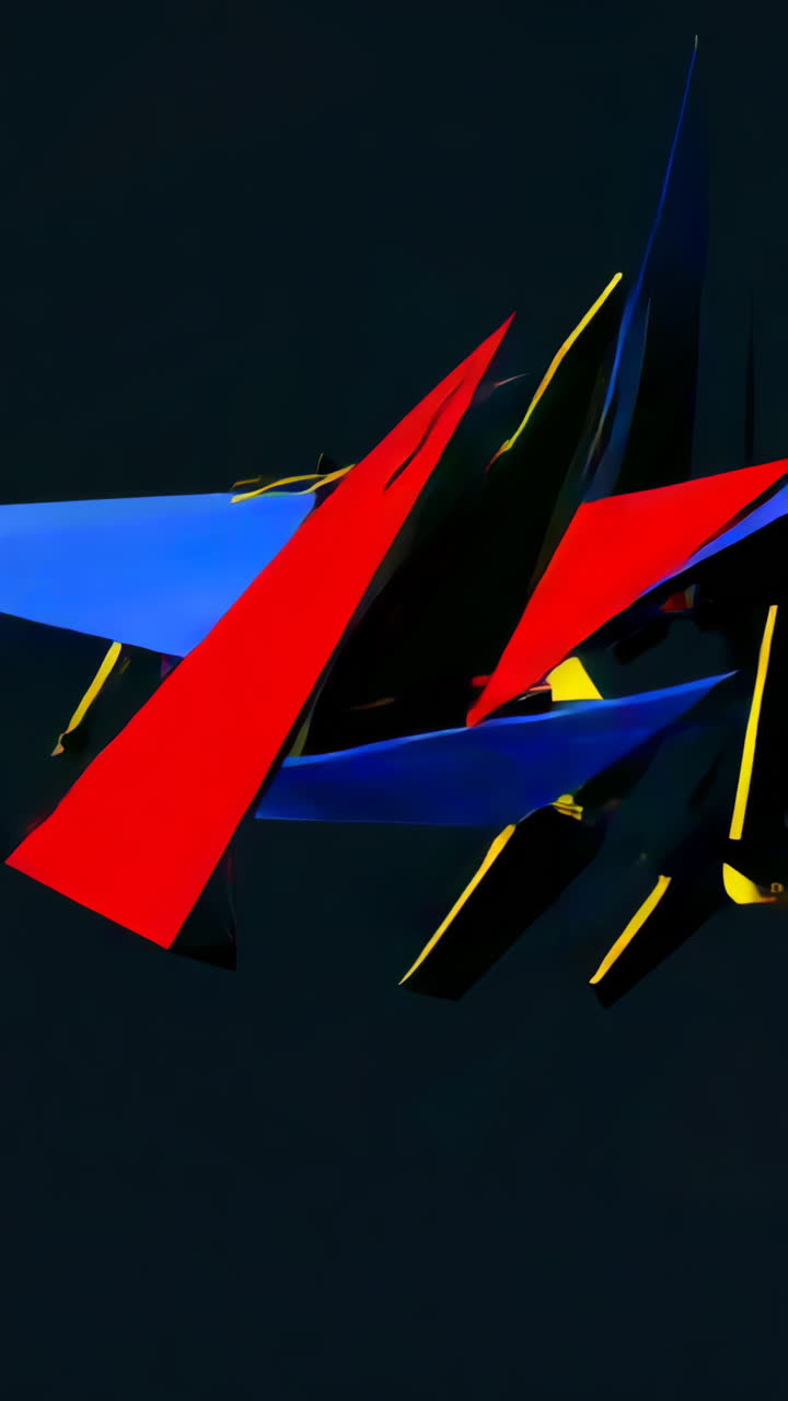 Abstract Geometric Shapes in Primary Colors | Premium Stock Video Footage