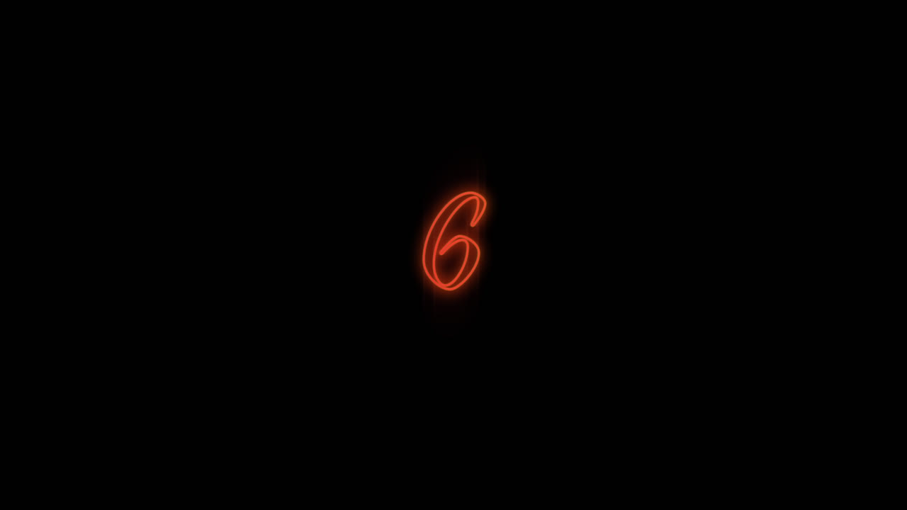 Number Six Appearing In Red Free Stock Video Footage Download Clips