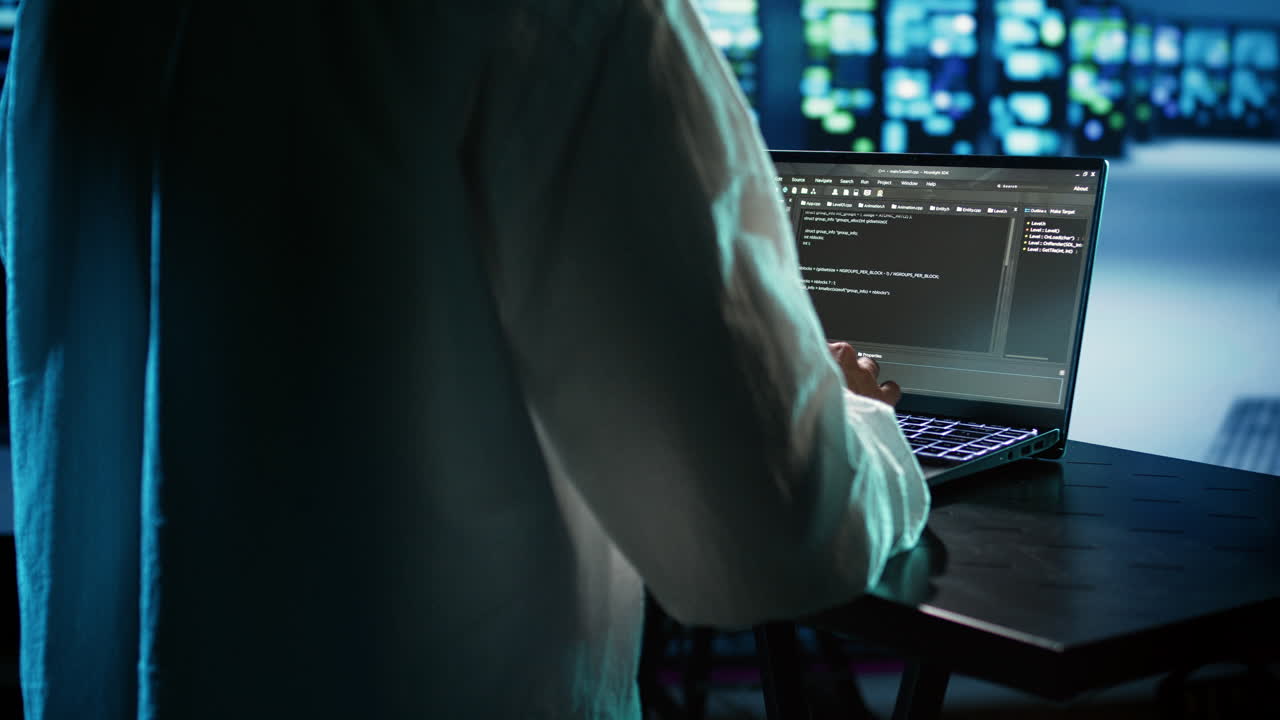Programmer Runs Code In Data Center Free Stock Video Footage Download Clips