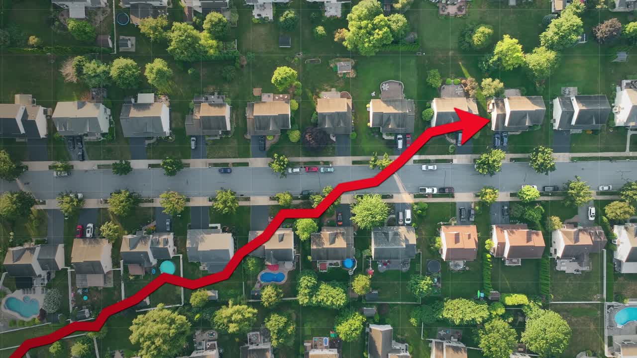 Premium stock video - Animated red trend line