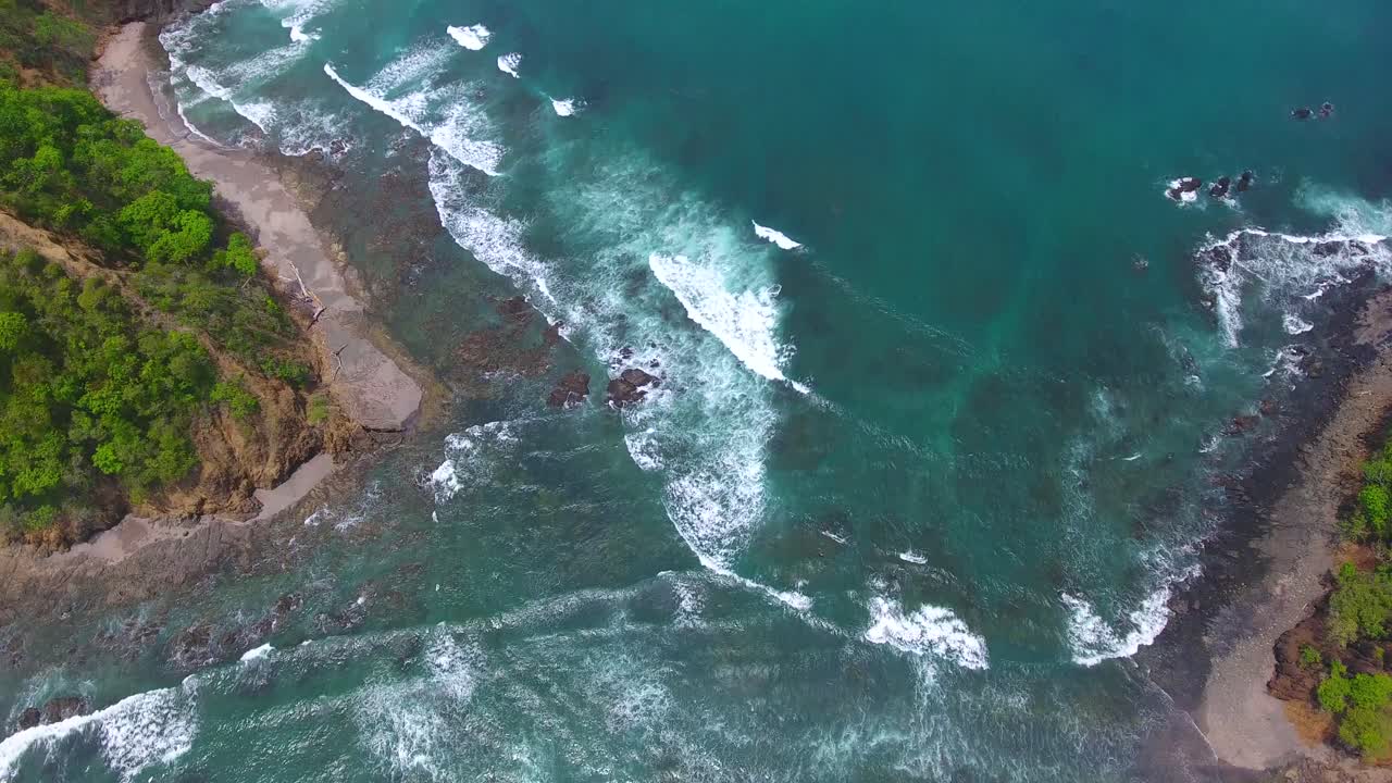 Flying Down Onto A Gap In The Land Of Playa Herradura In Costa Rica To ...