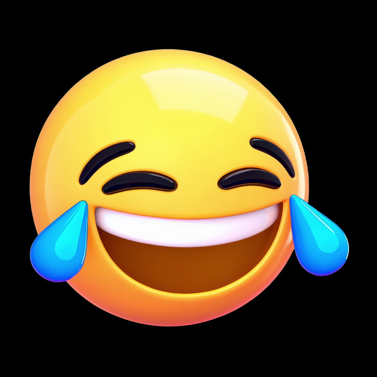 Laughing emoji with tears animation isolated asset, transparent 4K ...