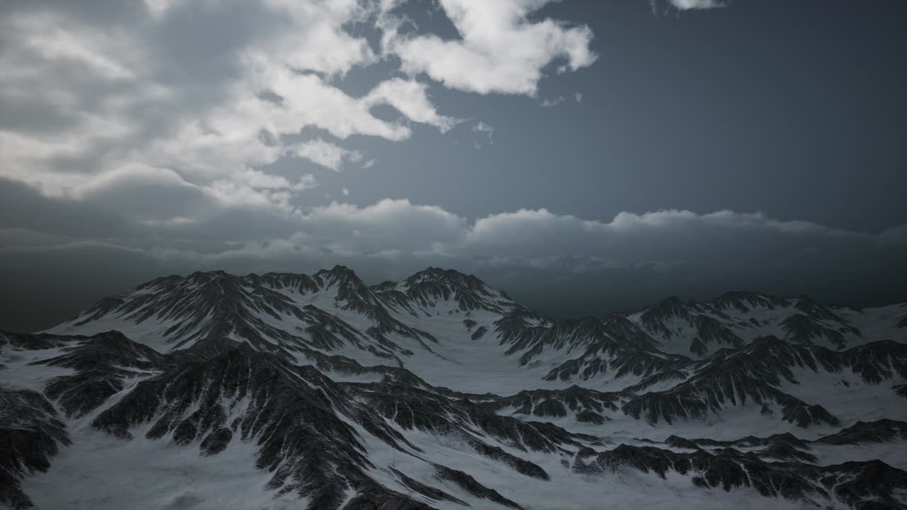 High altitude peaks and clouds Premium Stock Video Footage
