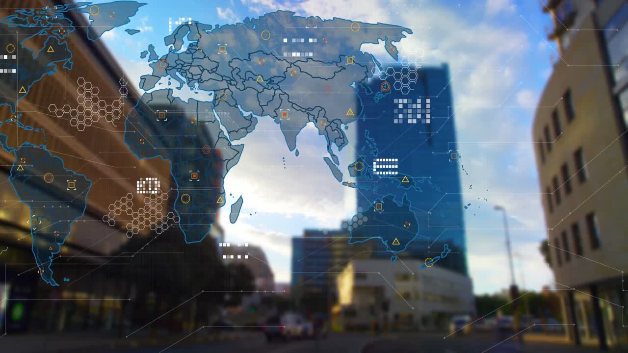Premium stock video - Animation of circuit board pattern on map, low ...
