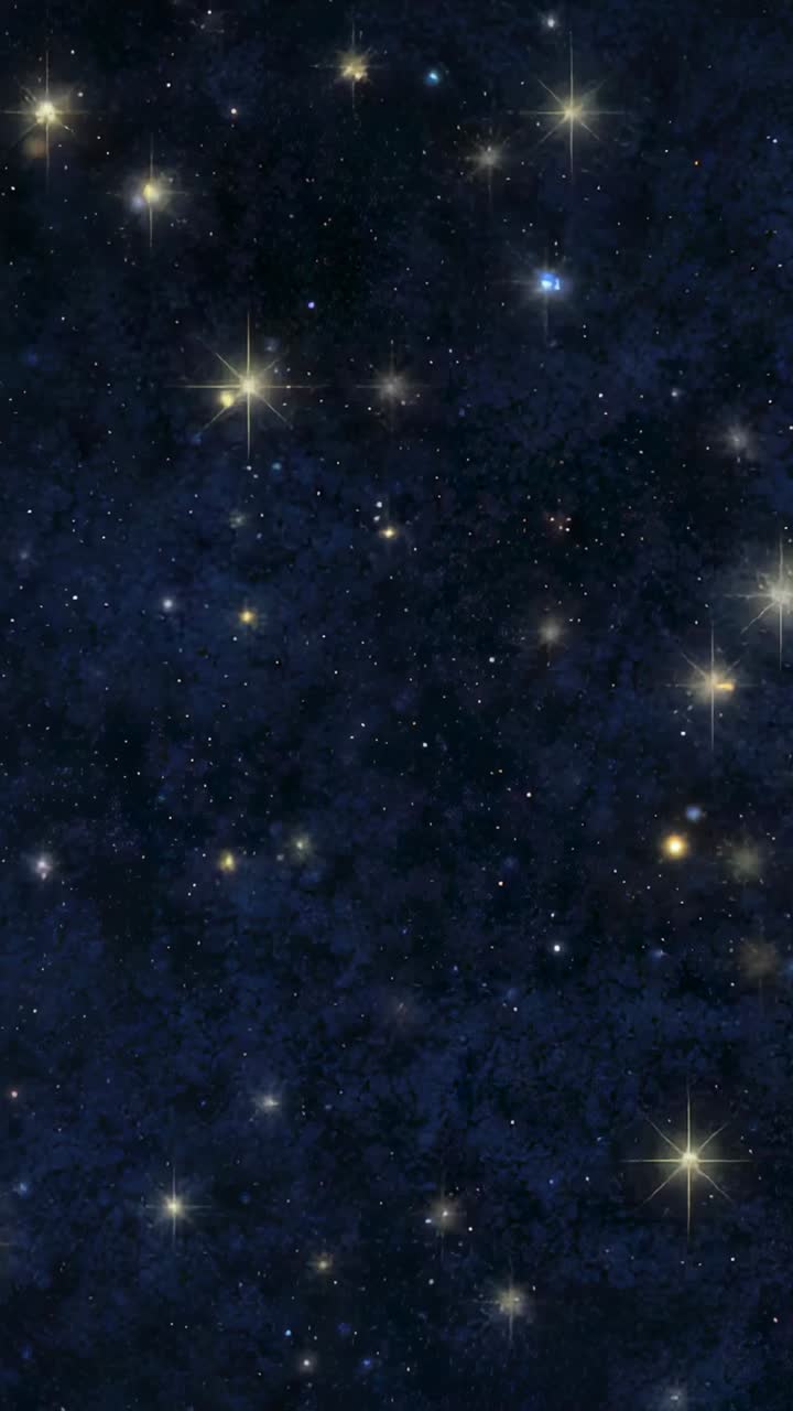 Vertical video: Animation starting golden star cluster growing glitter ...