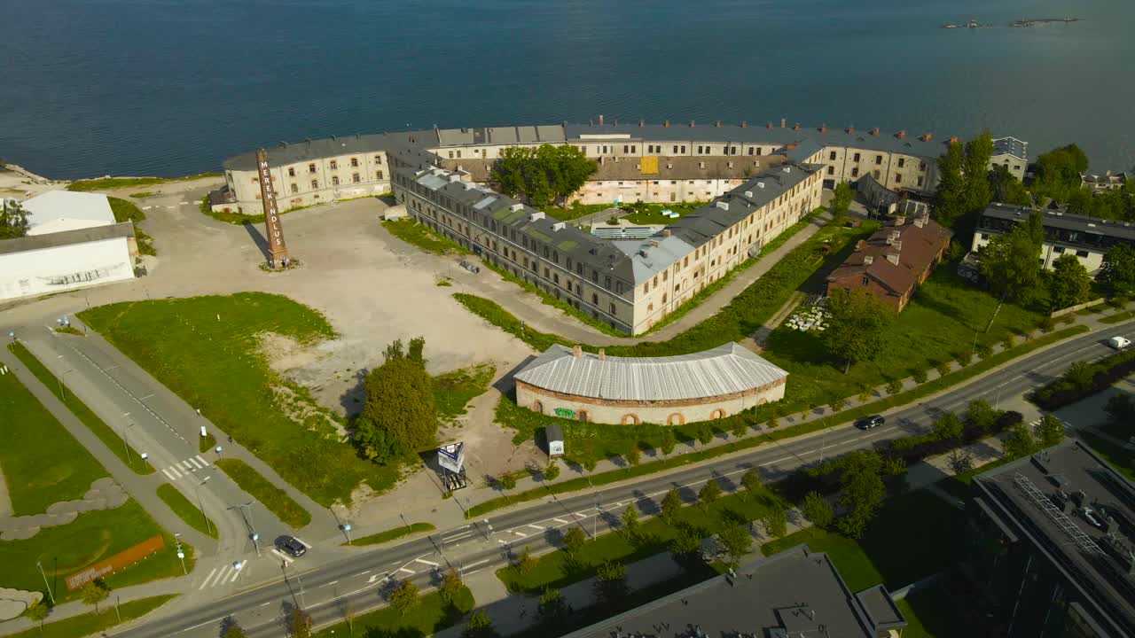 Aerial drone footage revealing a large former Patarei prison complex on ...