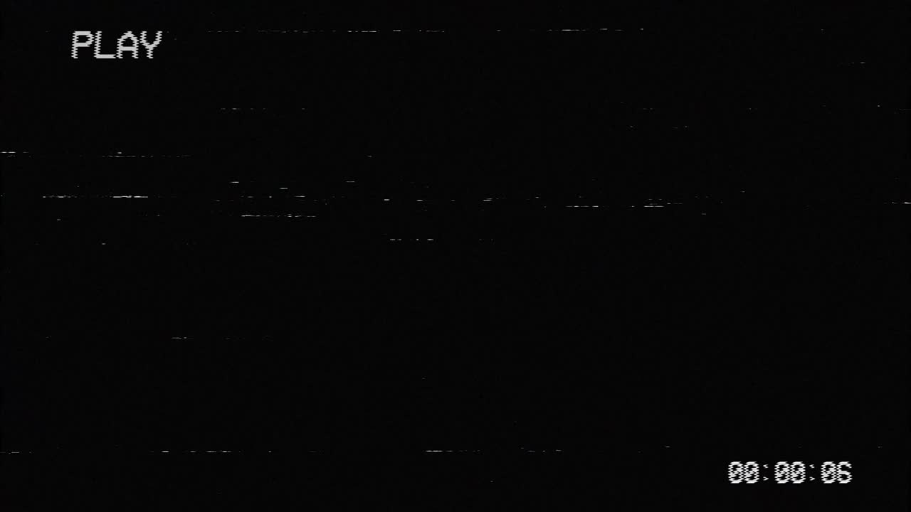 Sinal de tempo e reprodução de fita cassete vhs. imagens de tela azul ...