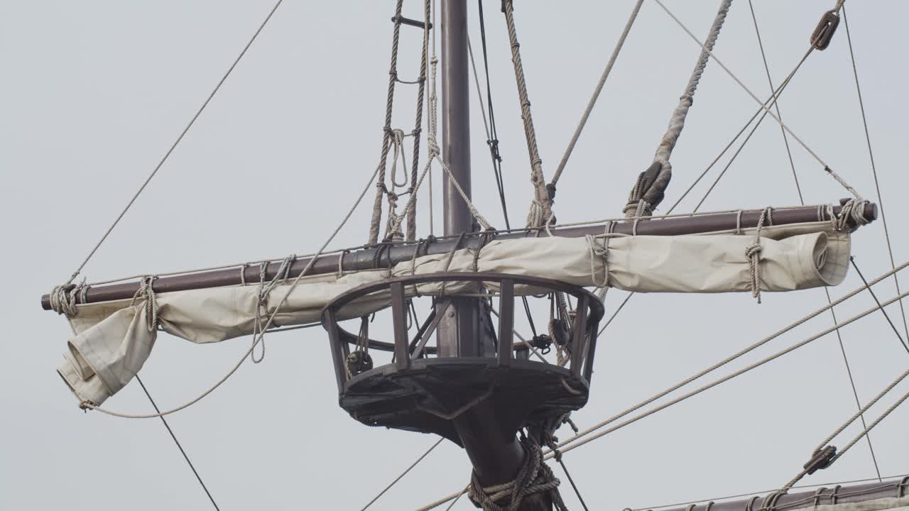 Premium stock video - Galleon andalucia replica ship detail steady shot ...