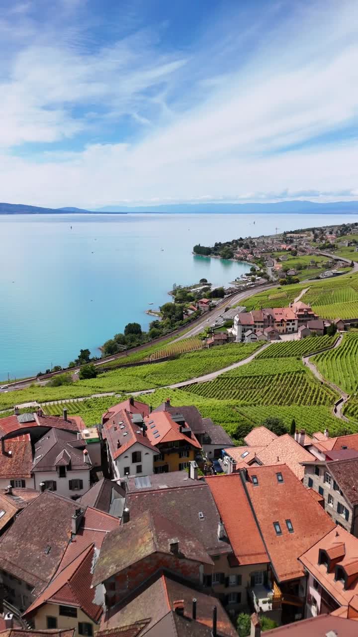 Lavaux vineyards region in Switzerland UNESCO World Heritage site Lake ...