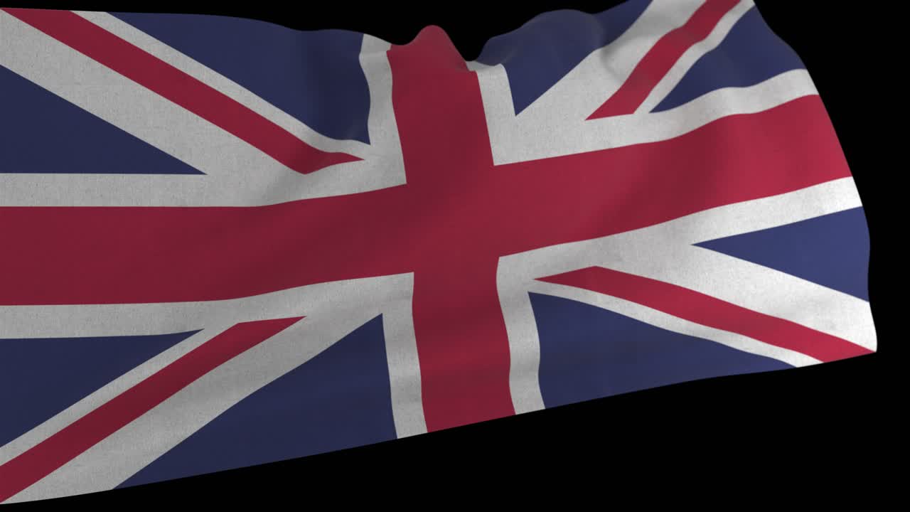 Premium stock video - British flag flapping in the wind animated background