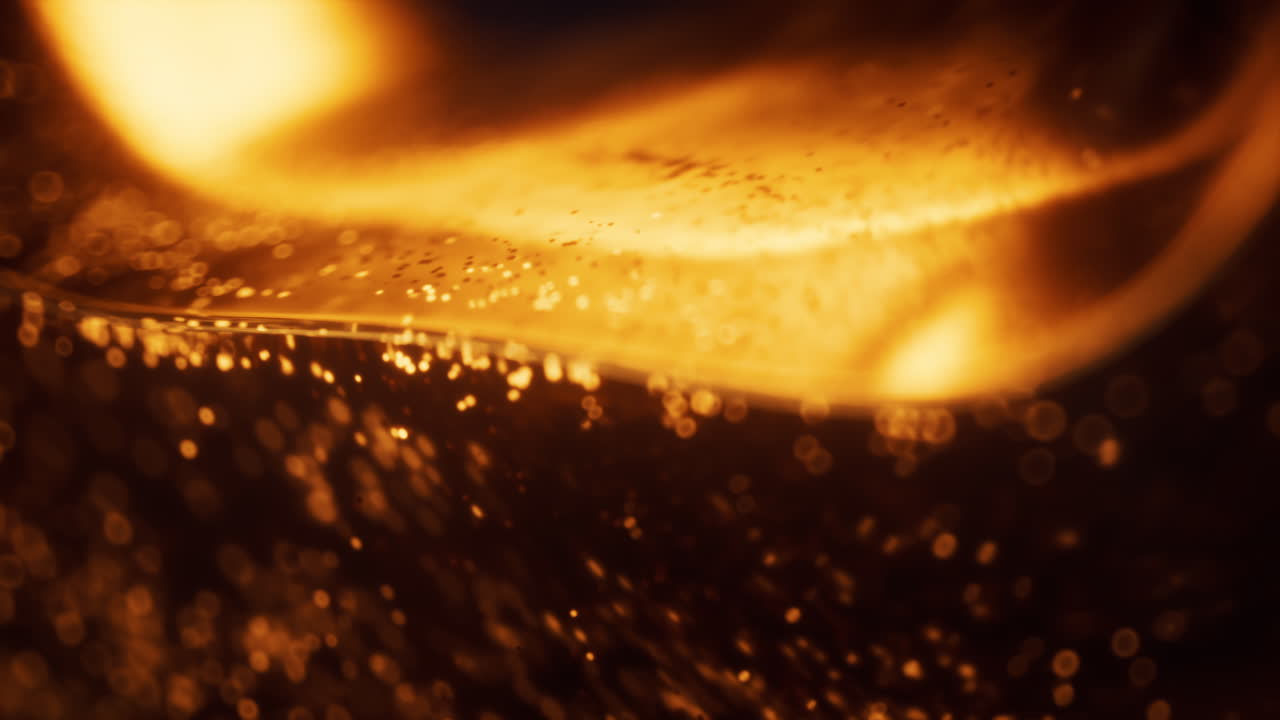 Golden glowing particles in glass geometry, 3d rendering. | Premium ...
