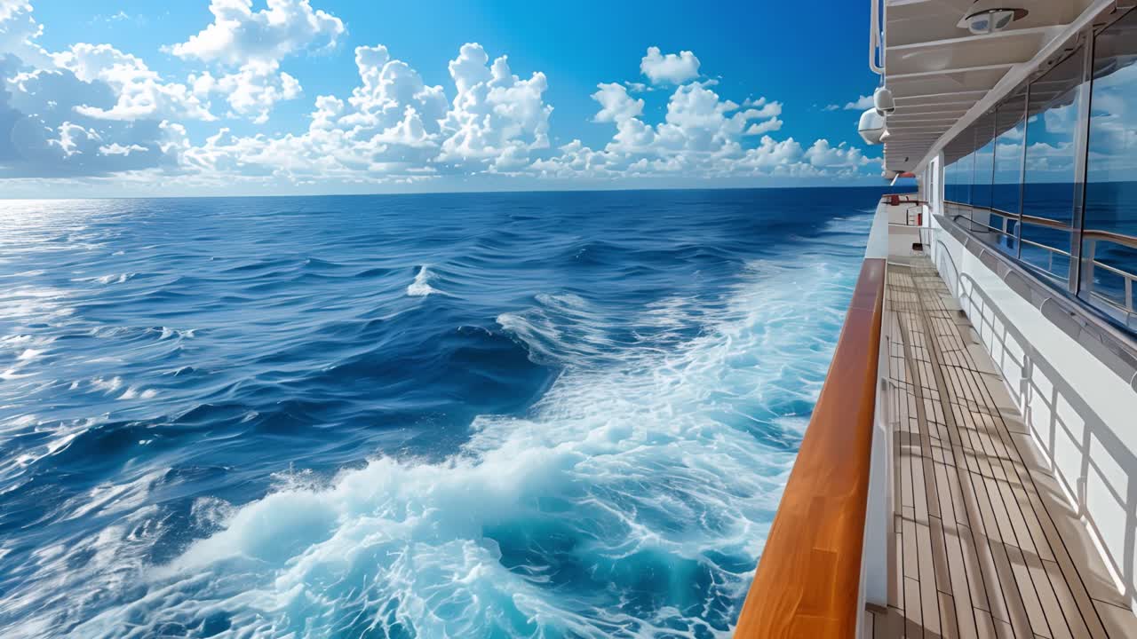 Cruise Ship Sailing on the Open Ocean with Wake | Premium Stock Video ...