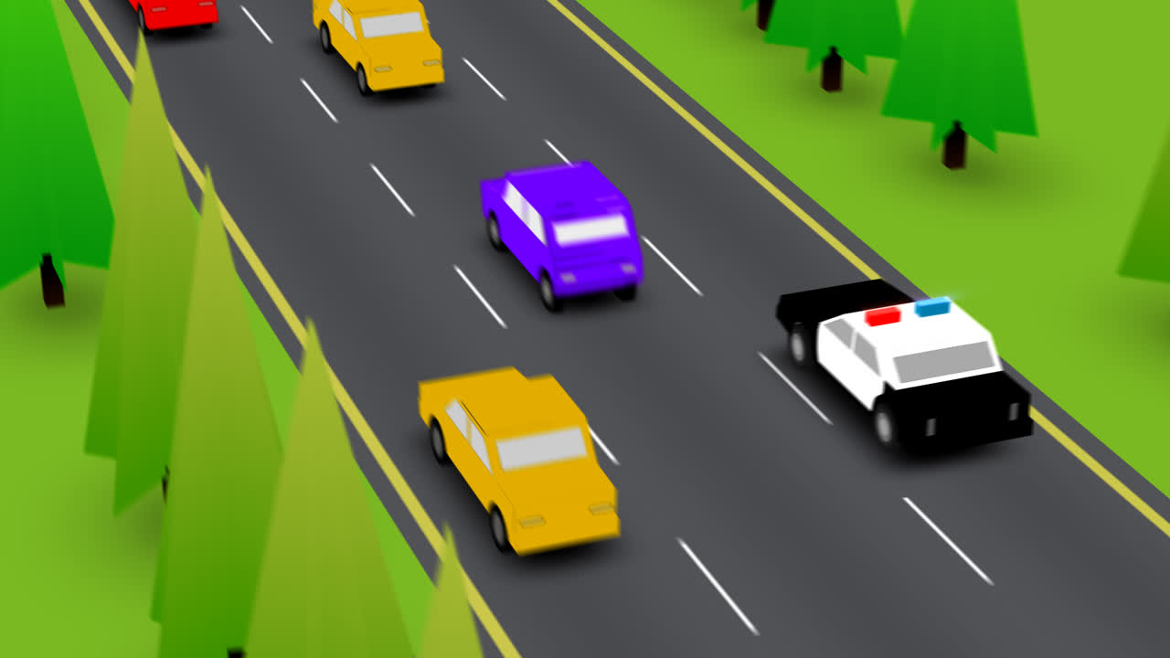 Premium stock video - The aerial view of the busy highway with the ...