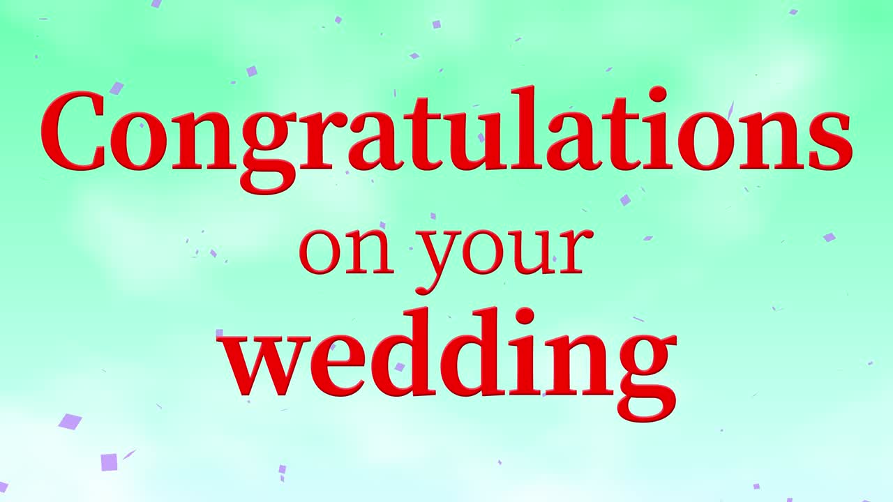 Congratulations on your wedding message text animation motion graphics ...