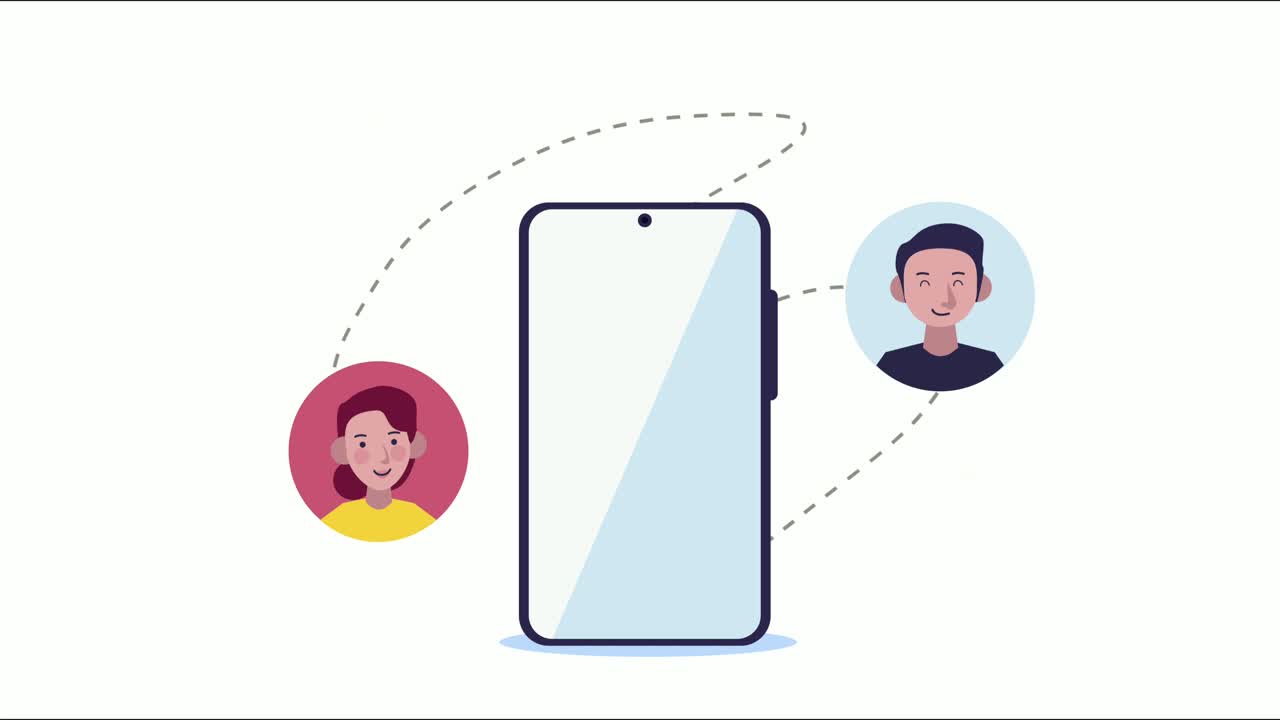 Smartphone with contacts social media animation | Premium Stock Video ...