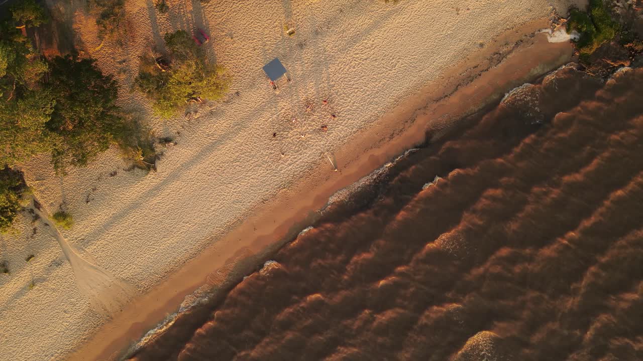 Top view on the coast of fray bentos in uruguay, where a group of ...