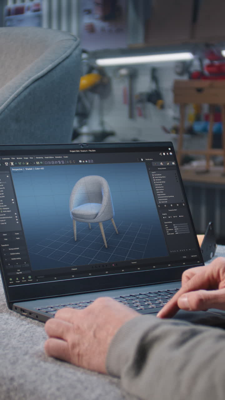 Designer Creates 3D Model Of Wooden Bedside Table Using Digital Tablet ...