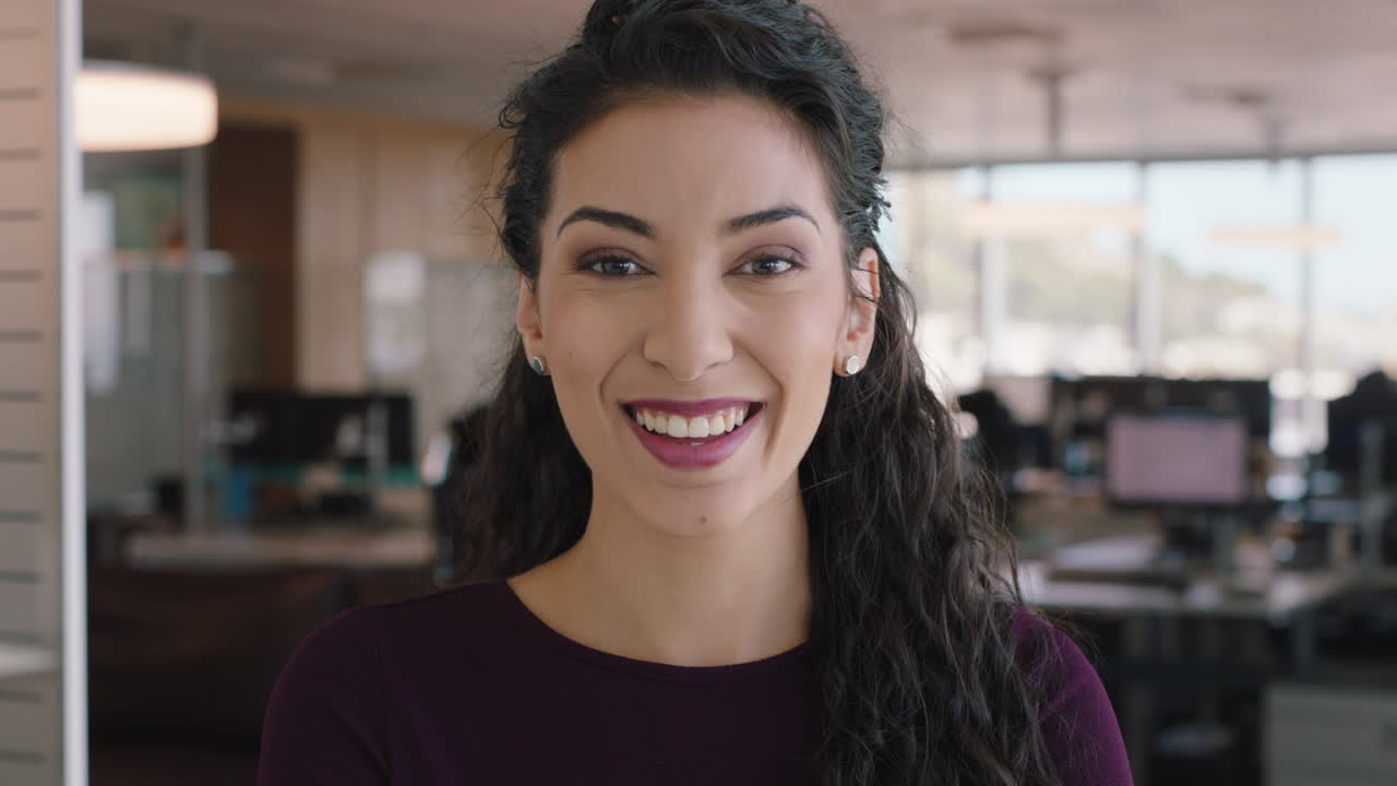 Premium stock video - Portrait hispanic business woman laughing ...
