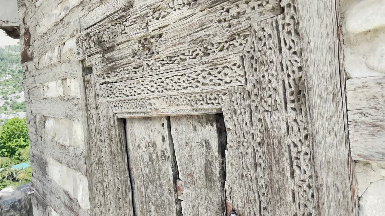 Premium stock video - Up-close wood door of altit fort hunza valley in ...
