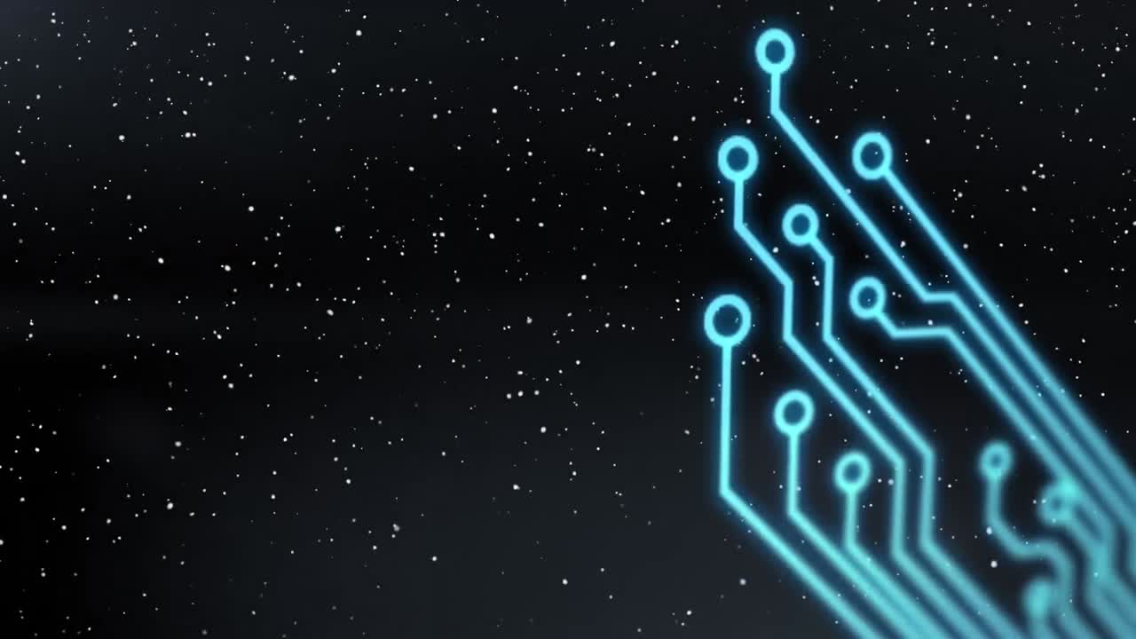 Premium Stock Video Digital Animation Of Microprocessor Connections And White Particles