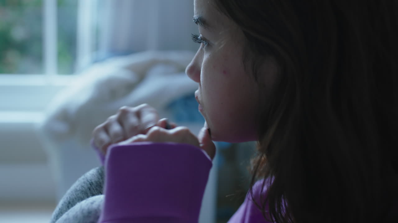 Premium stock video - Sad teenage girl crying at home feeling alone ...