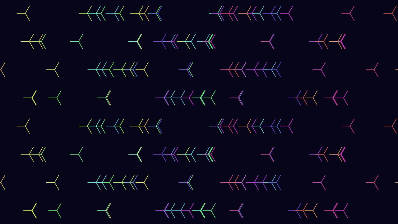 Motion Digital Rainbow Triangles In Rows With Neon Color On Black Gradient Free Motion Graphics ...